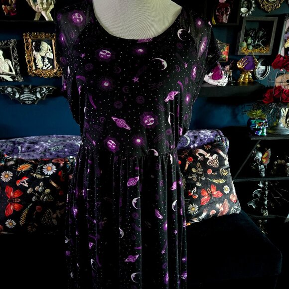 Hot Topic | Dresses | Galaxy Celestial Mesh Gothic Dress Hot Topic ...
